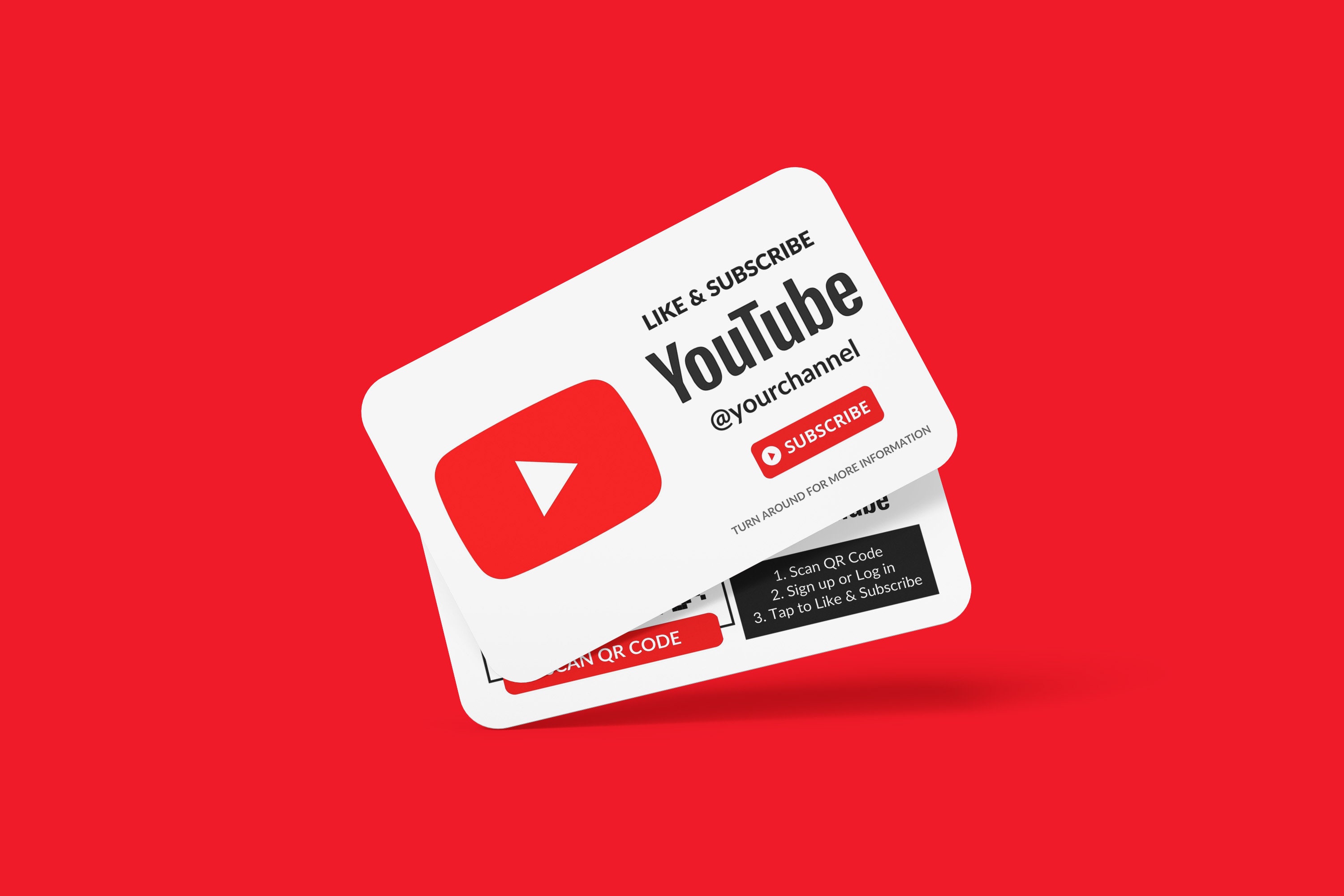 Youtube Business Card, Logo QR Code Design, Subscribe Cards, Like Cards ...