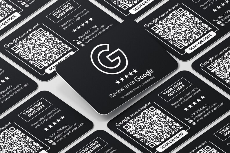 Business Card Google Review Logo QR Code Design Custom - Etsy UK