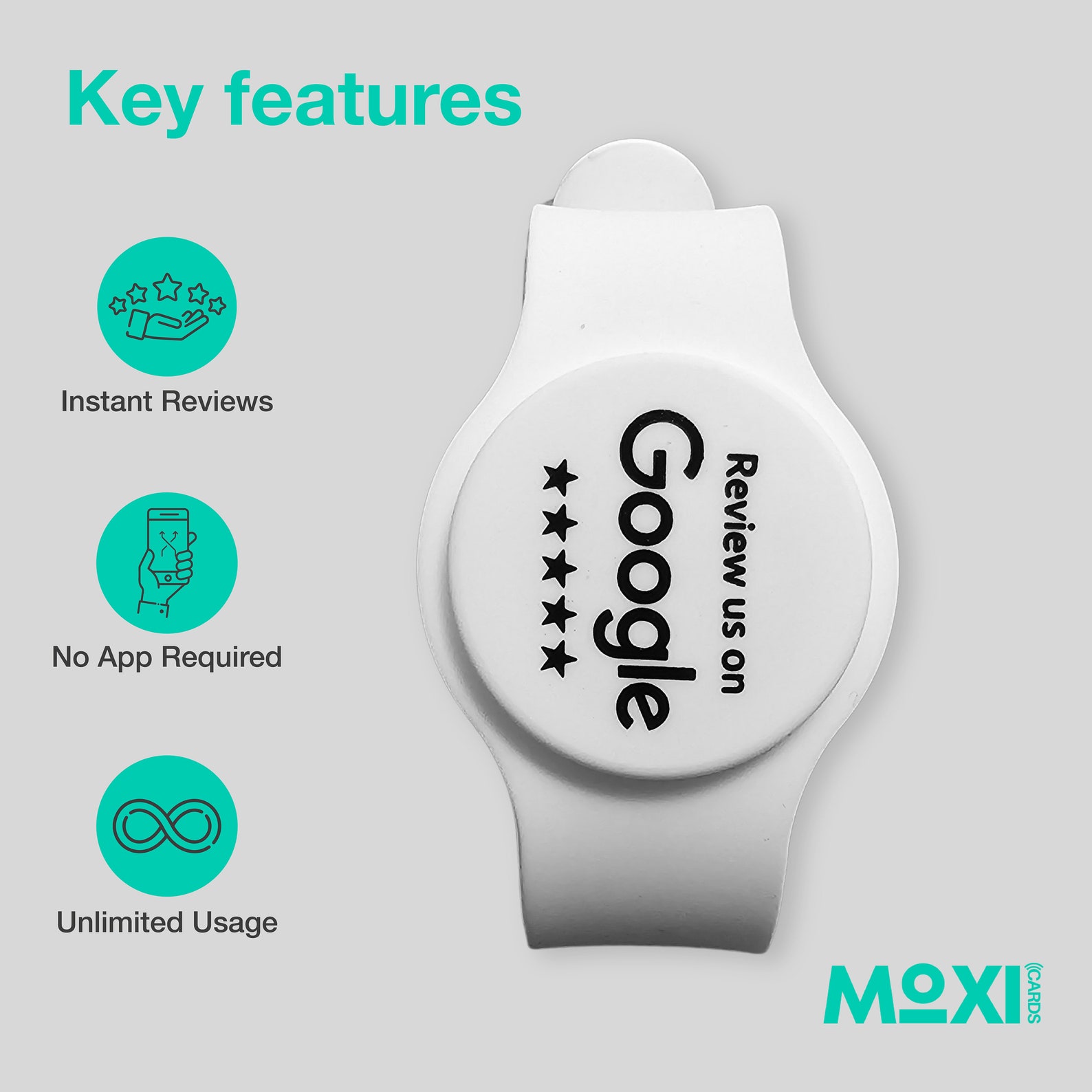 White Google Review NFC Wristband, Bracelet, Watch Strap, Boost Your ...