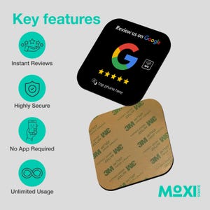 Black Google Review NFC Plate Stand, Table Plate, Boost Your Google ...