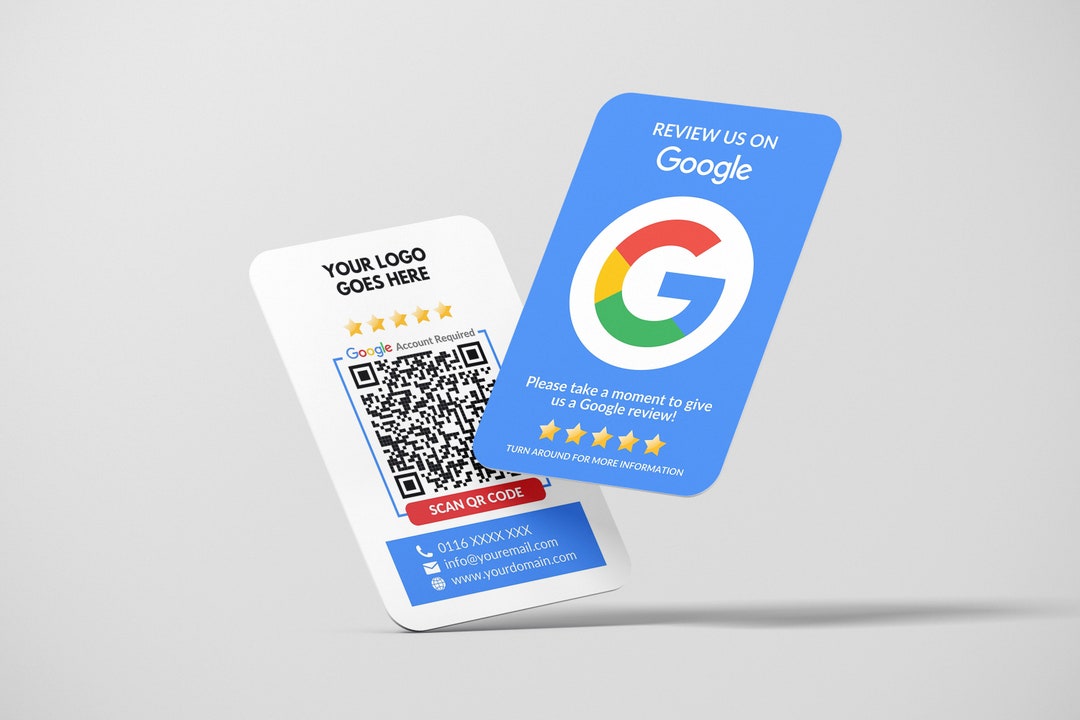 Business Cards With Google Review Rating QR Code, Custom Business Card ...