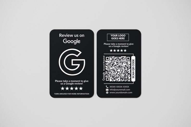 Business Cards With Google Review Rating QR Code Custom - Etsy UK