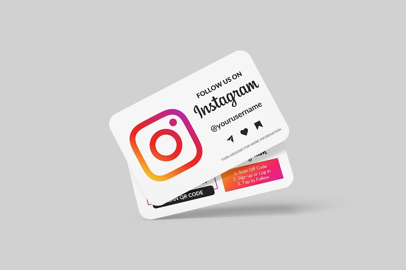 Instagram Business Card QR Code Followers Insta QR Cards - Etsy