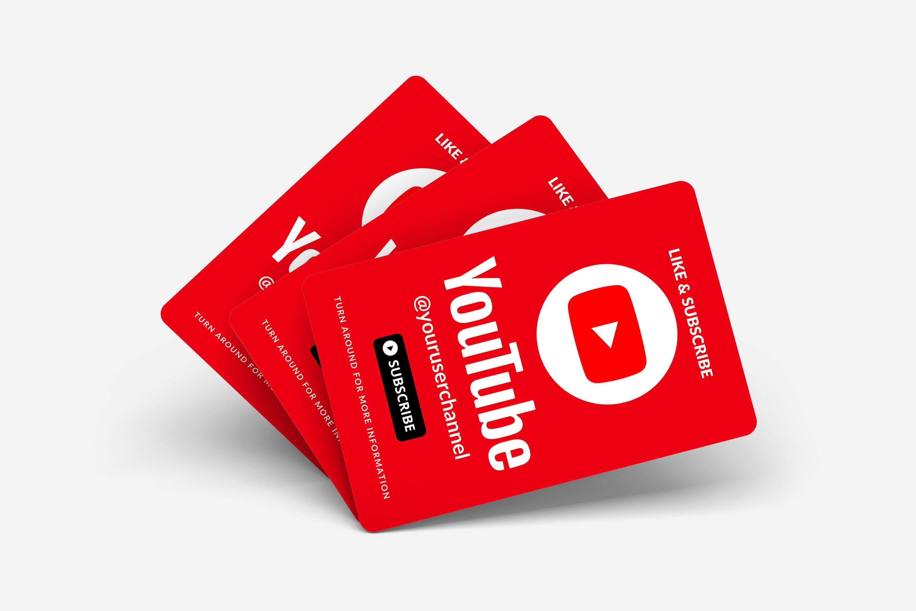Youtube Business Card Logo QR Code Design Subscribe Cards - Etsy