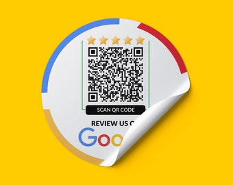 Google Review Stickers With QR Code Personalized, Custom Design ...