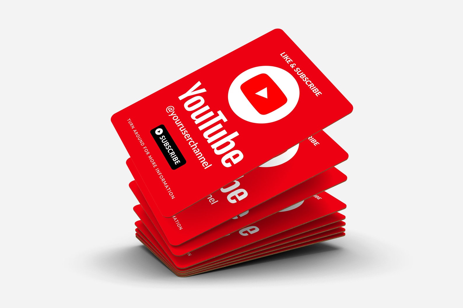 Youtube Business Card Logo QR Code Design Subscribe Cards - Etsy