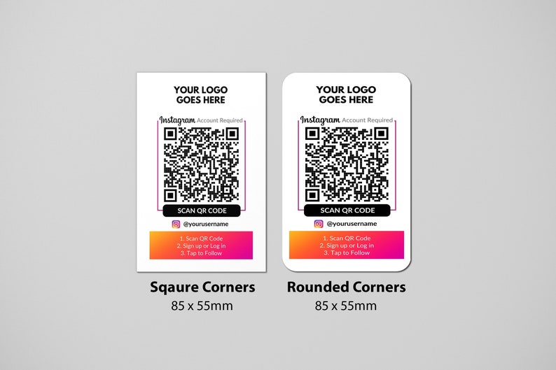Instagram Business Card QR Code Followers Insta QR Cards - Etsy