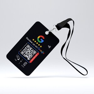Black NFC Review Cards, Lanyard ID Card, Google Review, PVC Feedback ...