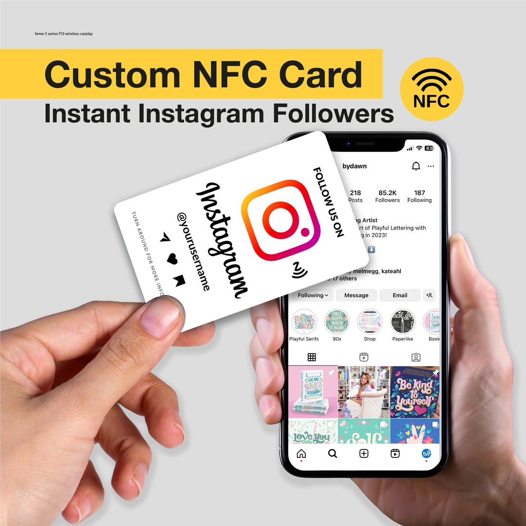 Custom NFC Instagram Cards, QR Code Instagram Business Card, PVC ...