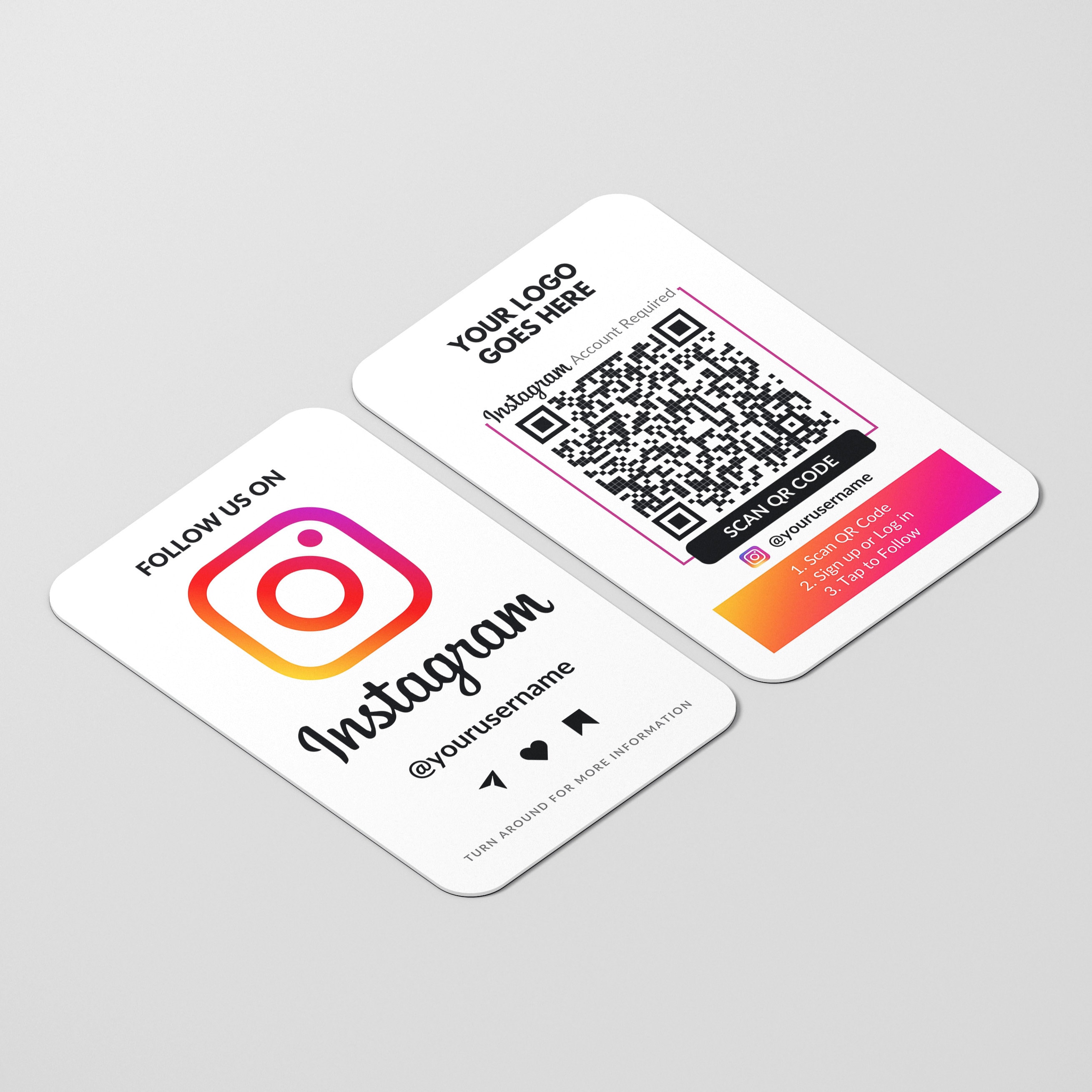 Instagram Business Card, QR Code Followers, Insta QR Cards, Custom ...