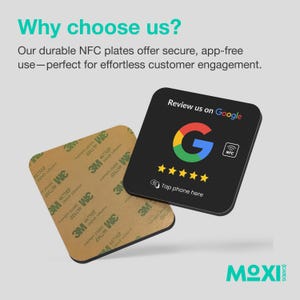 Black Google Review NFC Plate Stand, Table Plate, Boost Your Google ...