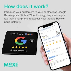 Black Google Review NFC Plate Stand, Table Plate, Boost Your Google ...