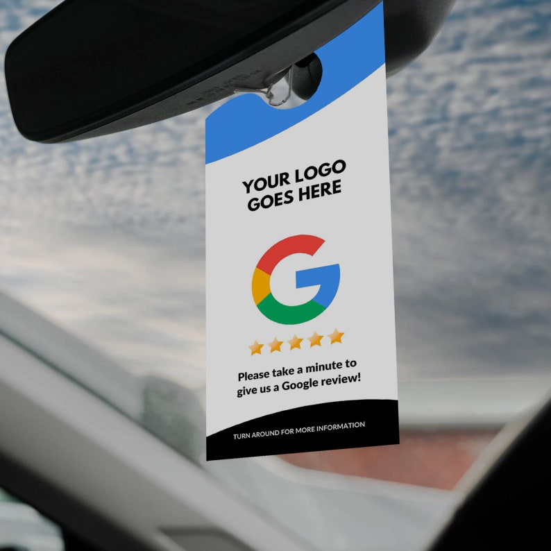 Google Review QR Code Hanger, Car Mirror Hanger, Rate Us on Google ...