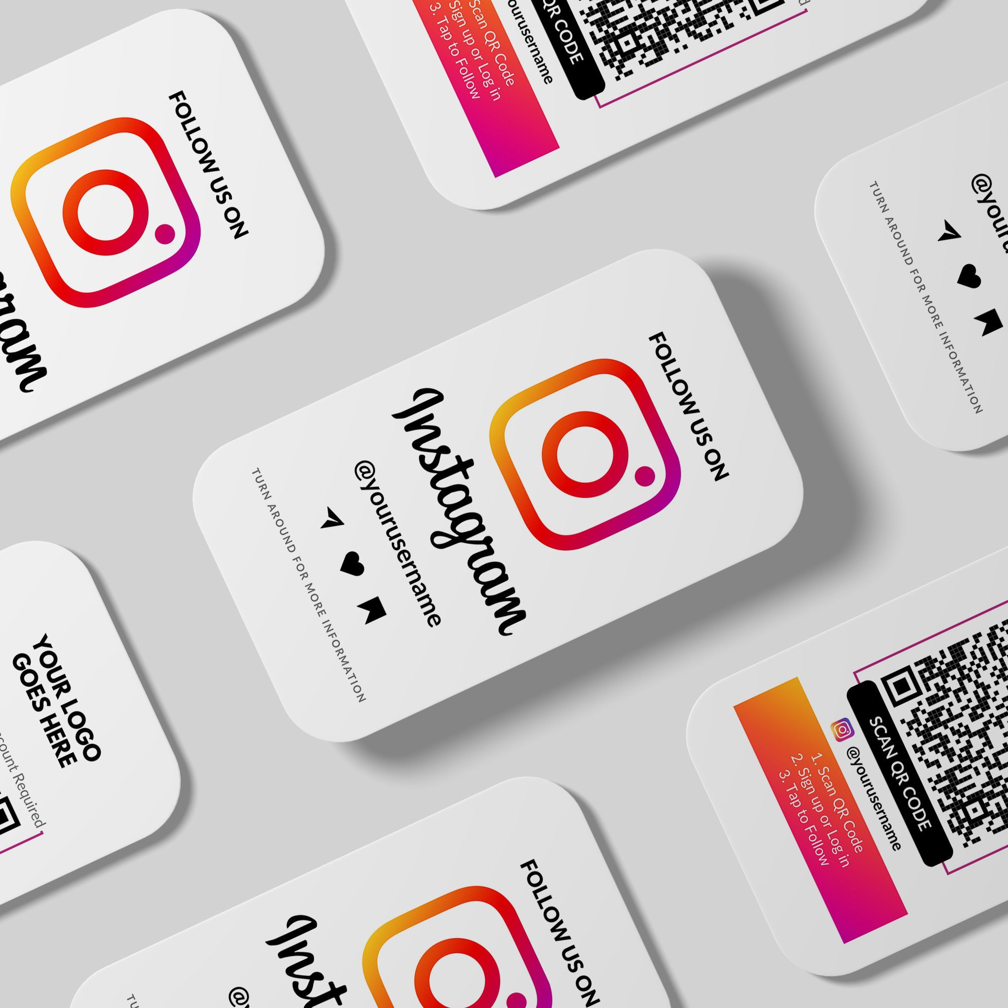 Instagram Business Card, QR Code Followers, Insta QR Cards, Custom ...