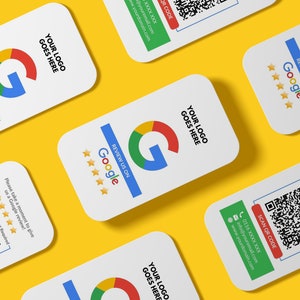 Business Cards With Google Review Rating QR Code, Custom Business Card ...