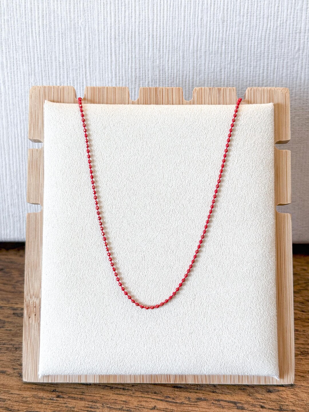 Red Ball Chain Necklace // Layering Necklace // Chain Necklace - Etsy