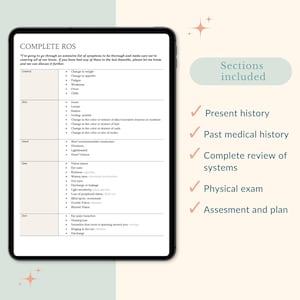 Editable Comprehensive History and Physical Template for Healthcare Students - Etsy
