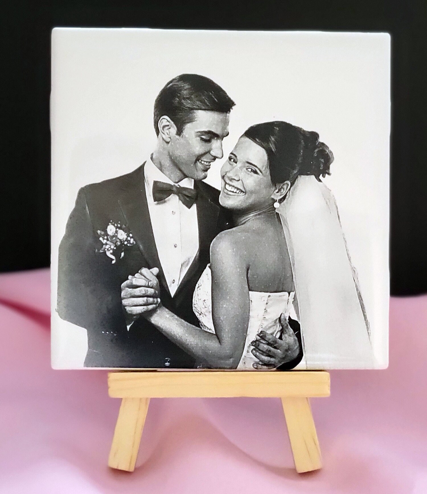 Laser Engraved Photo on White Tile. Custom Laser Engraved Ceramic Tile ...