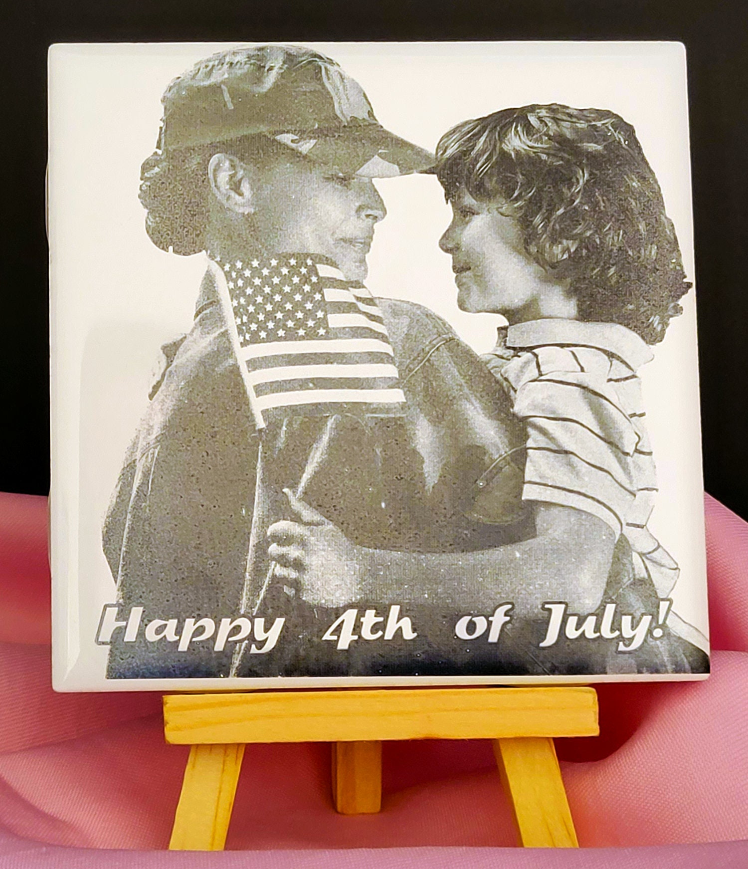 Laser Engraved Photo on White Tile. Custom Laser Engraved Ceramic Tile ...