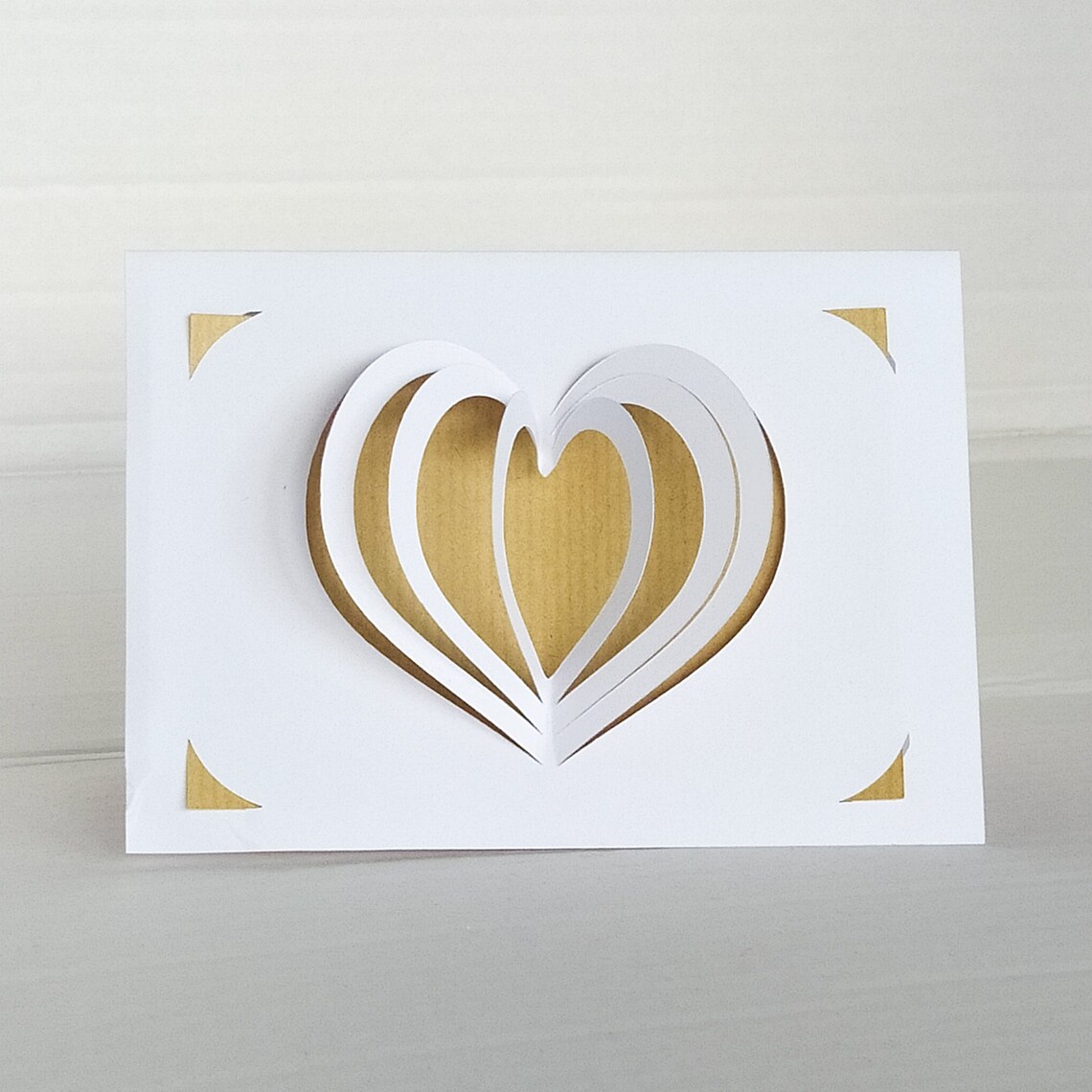 3D Folding Card in Landscape Format With Insert Card and Envelope ...