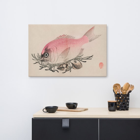 The Ukiyo-e Illustration of Fish and Clams by Mochizuki - Etsy