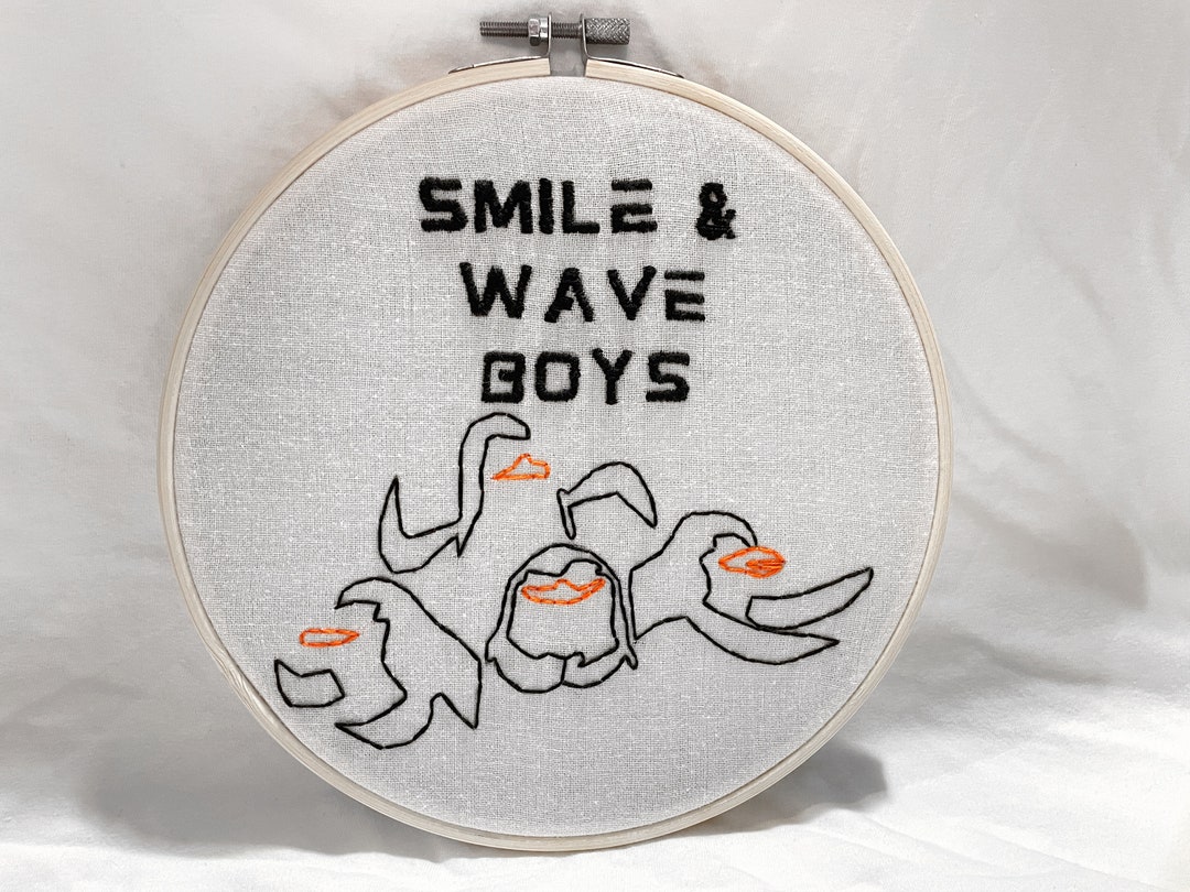 Penguins of Madagascar Embroidery Hoop, Smiles and Wave Boys, Wall ...