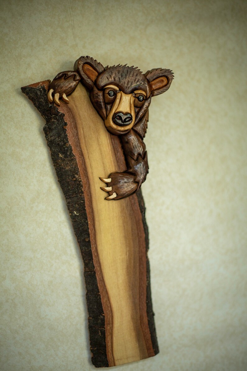 Wooden Wall Art, Wonderful Handmade Gift, Bear Wall Decor, Wood ...