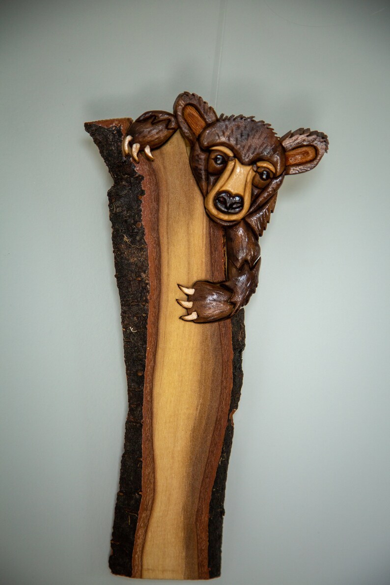 Wooden Wall Art, Wonderful Handmade Gift, Bear Wall Decor, Wood ...