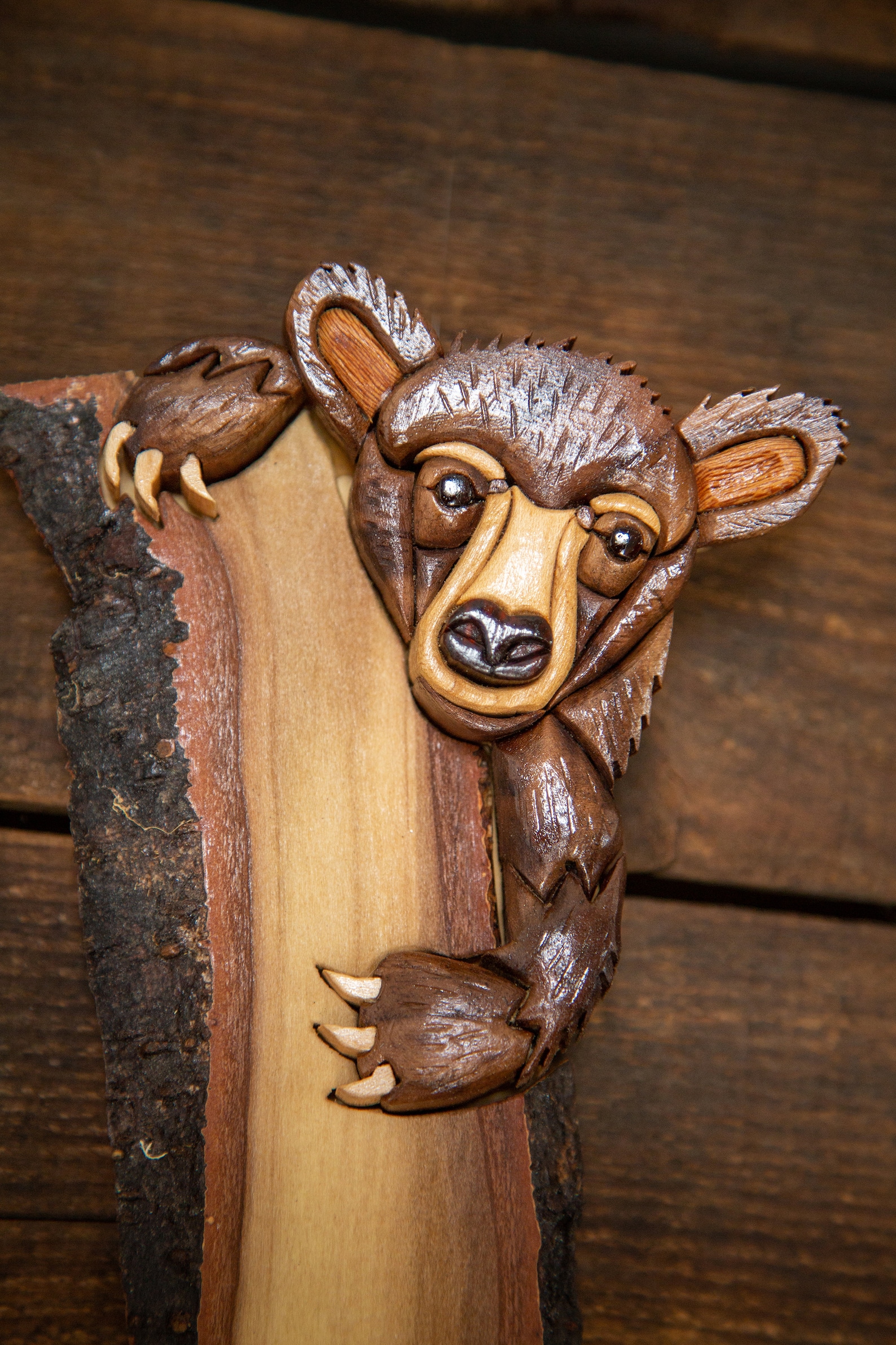 Wooden Wall Art, Wonderful Handmade Gift, Bear Wall Decor, Wood ...
