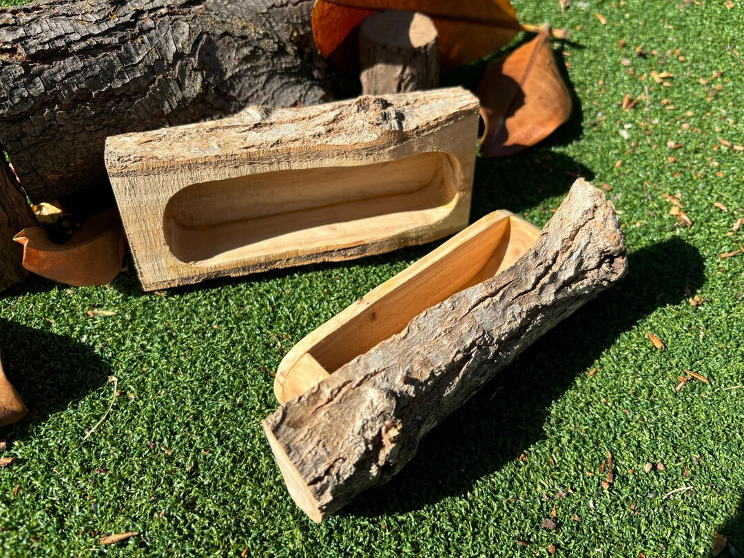 Wooden Jewelry Box, Rustic Log Box, Hidden Drawer Bandsaw Box, Wood Box ...