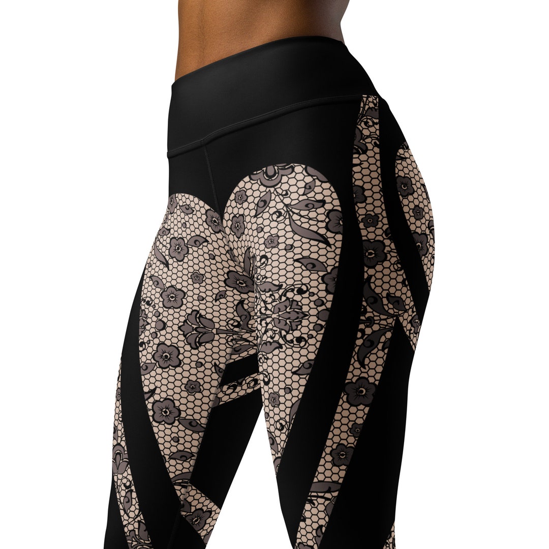Heart Shaped Floral Mesh Unique Design Moisture Wicking Quick Dry ...