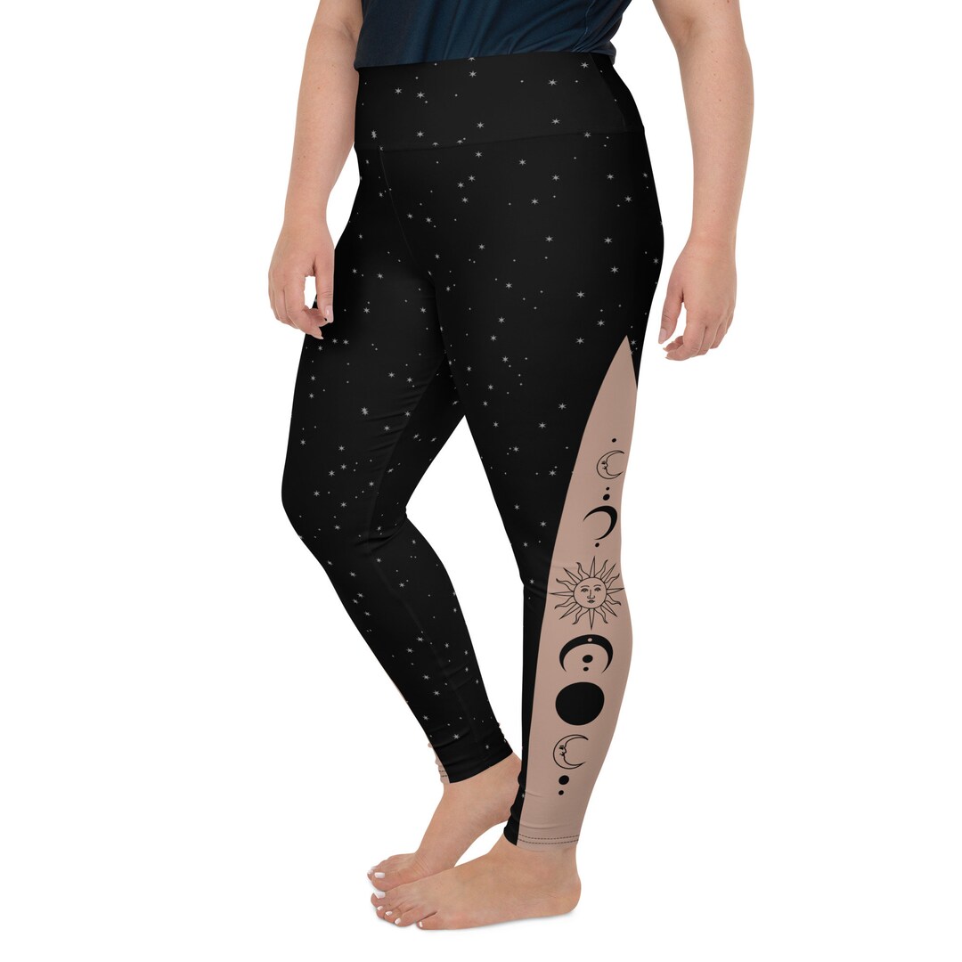 PLUS SIZE Crescent Moon and Sun Leggings With Buttery Soft Fabric, 4 ...