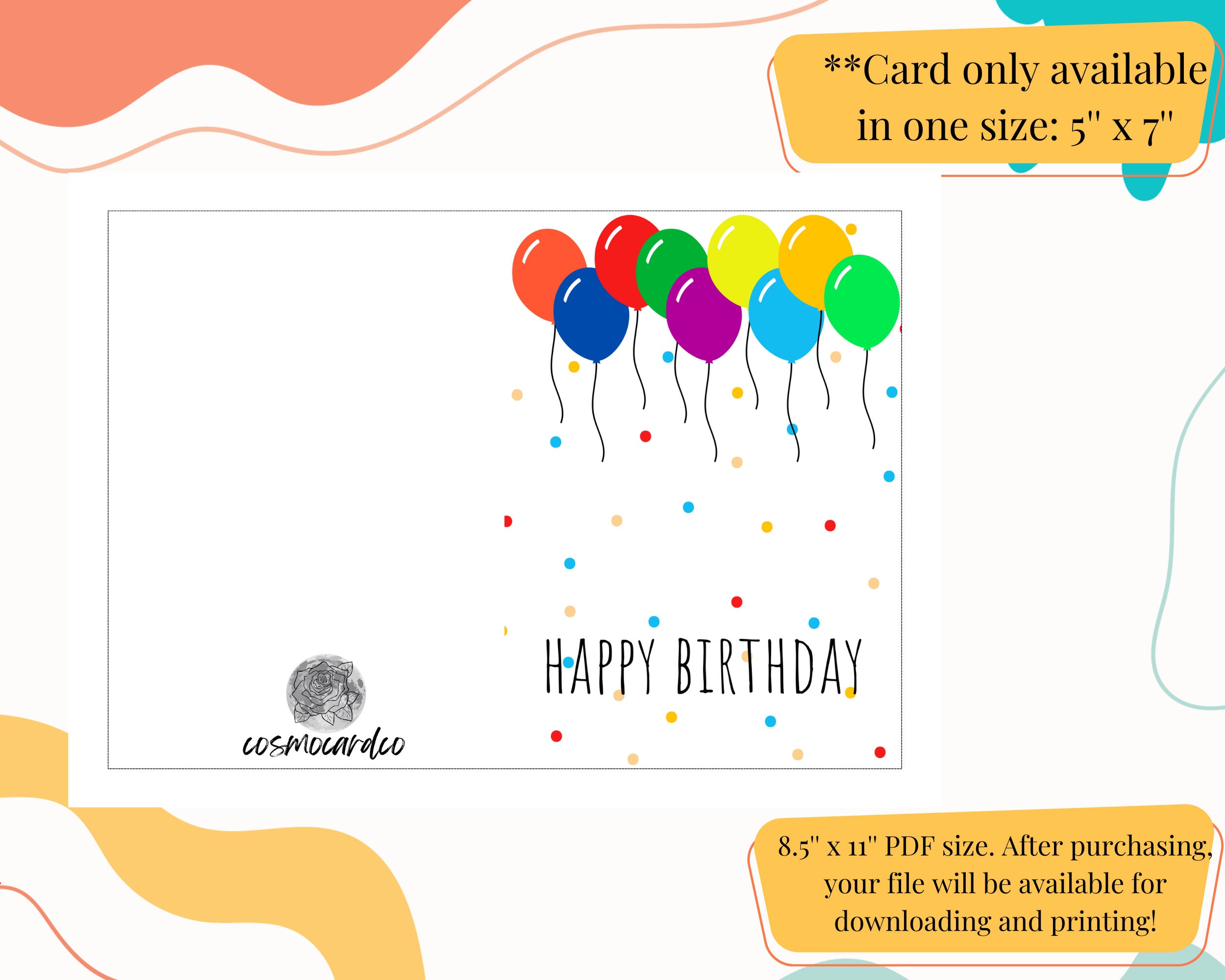 Printable Birthday Card | Instant Download | Cards for Friends and ...