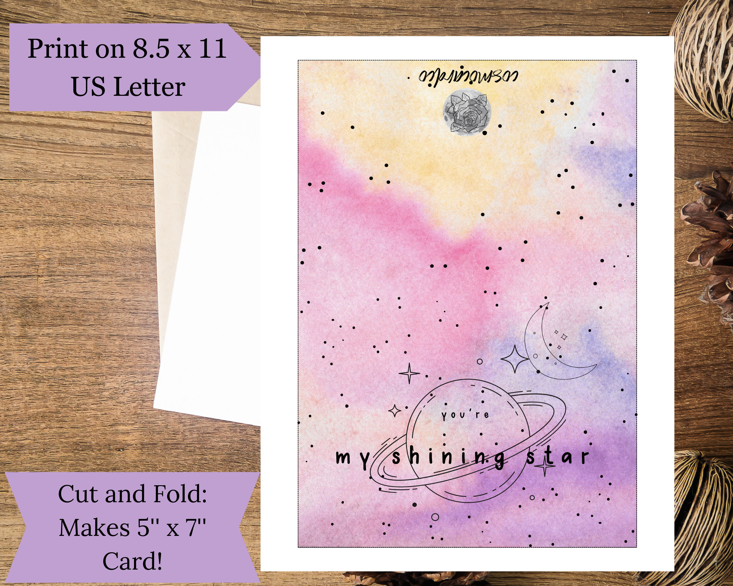 Space Card You're Out of This World Digital Card Printable Appreciation ...