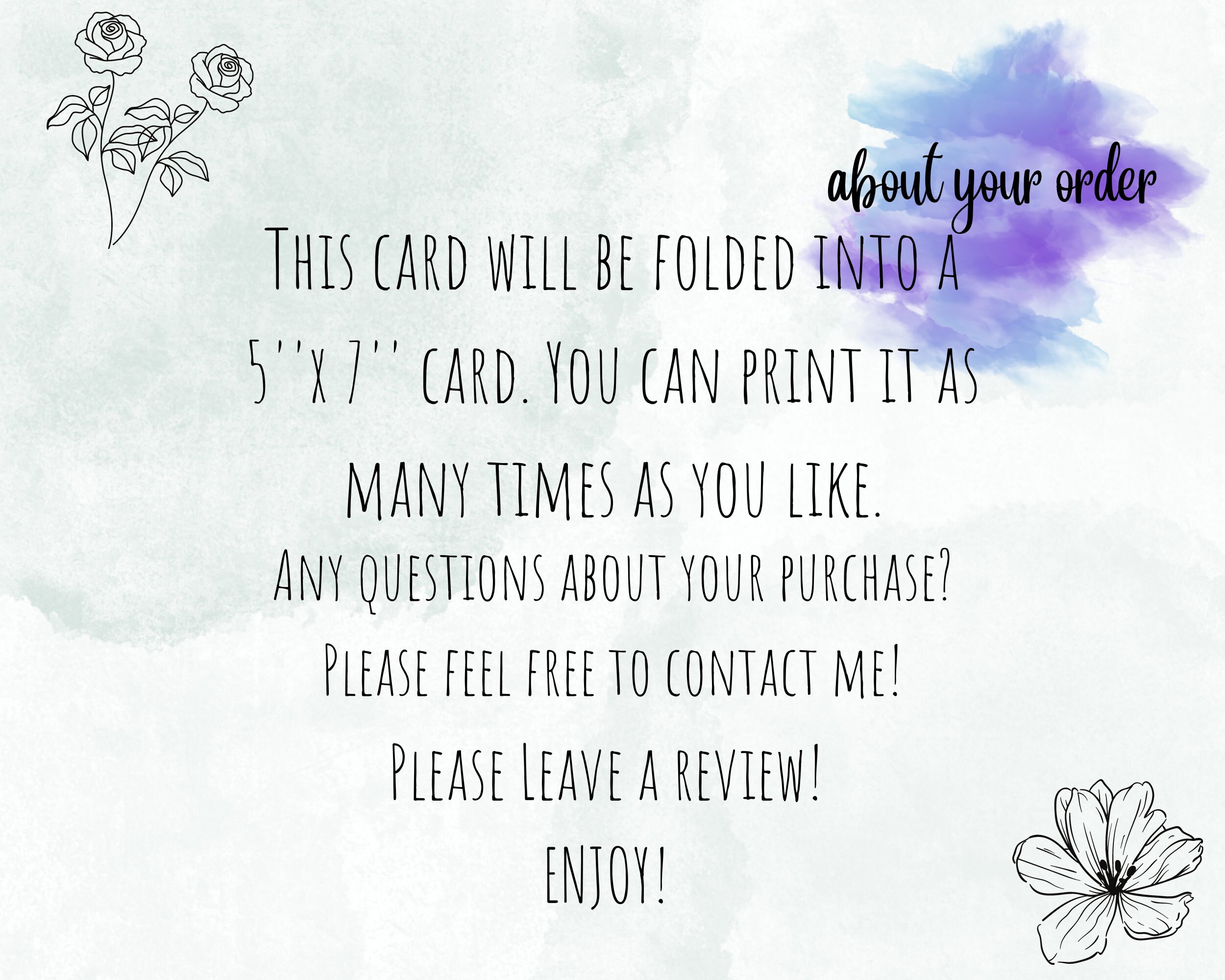 Printable Happy Birthday Card Simple Happy Birthday Card Cursive ...