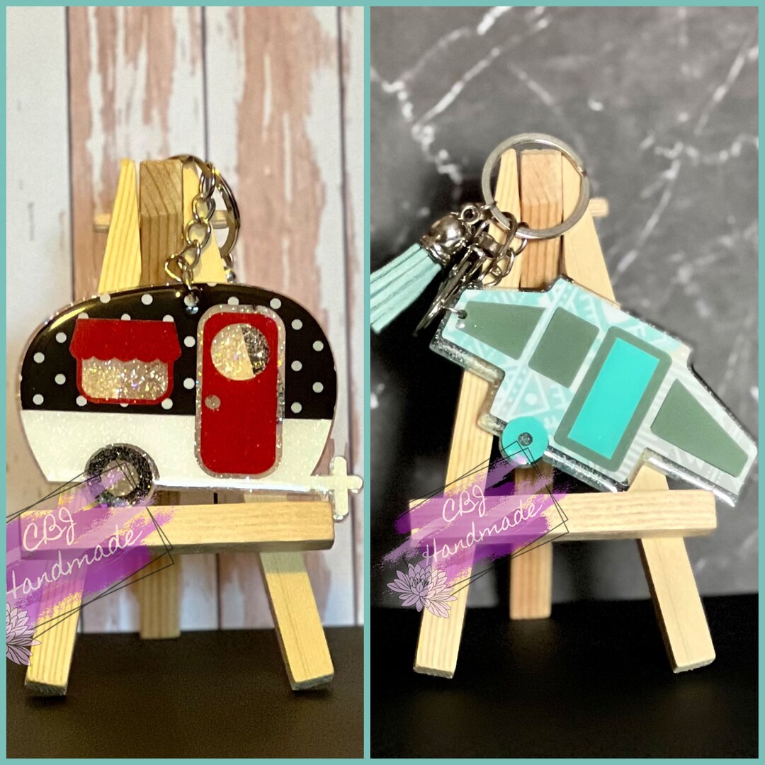 Camping Acrylic Keychain 3 Inch Keychain Camper Pop up - Etsy