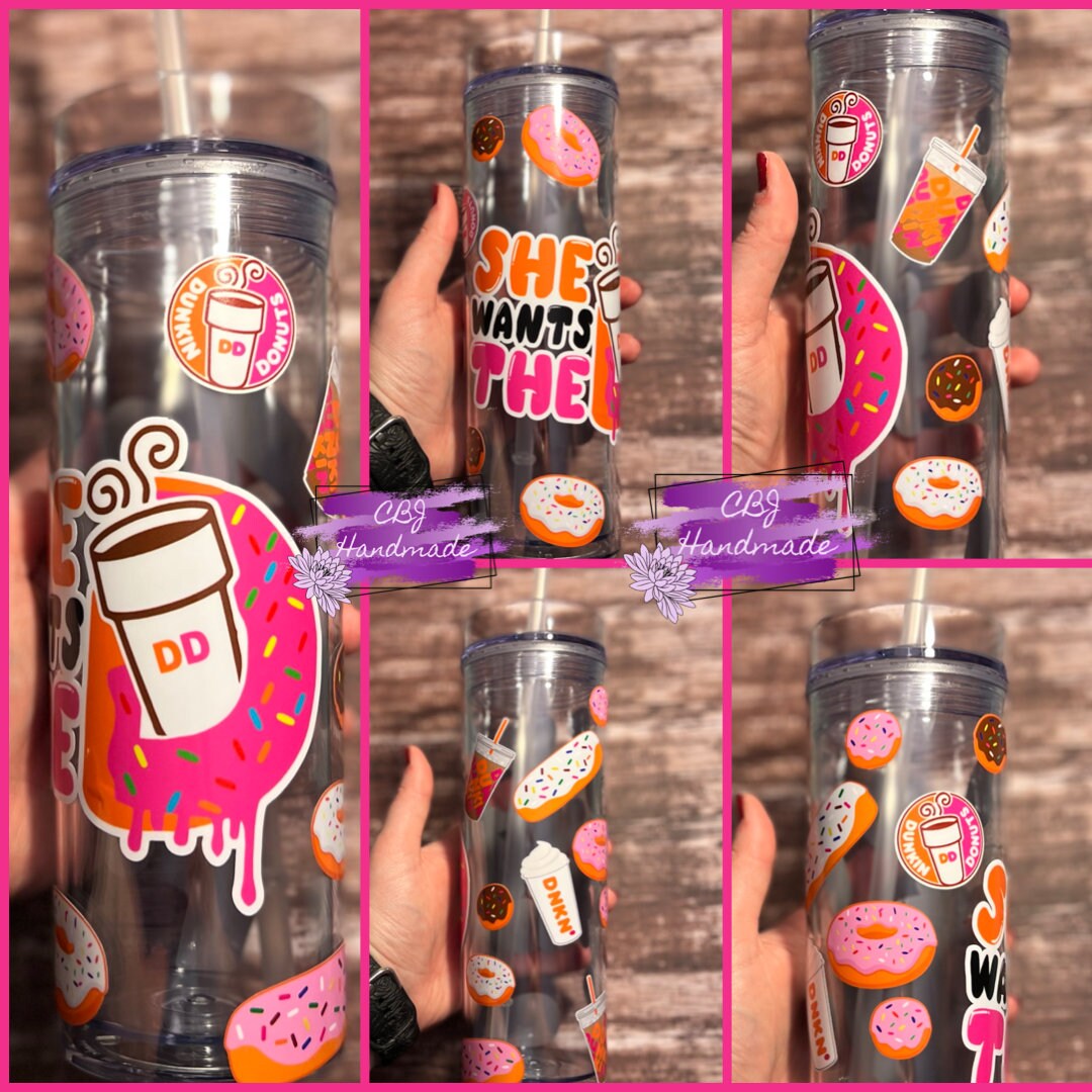 Dunkin' Double Wall Skinny Tumbler Water Bottle Coffee - Etsy