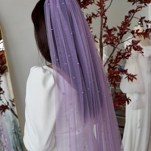 Grace - Pearl Bridal Veils, Lavender Wedding, White Wedding,unique ...