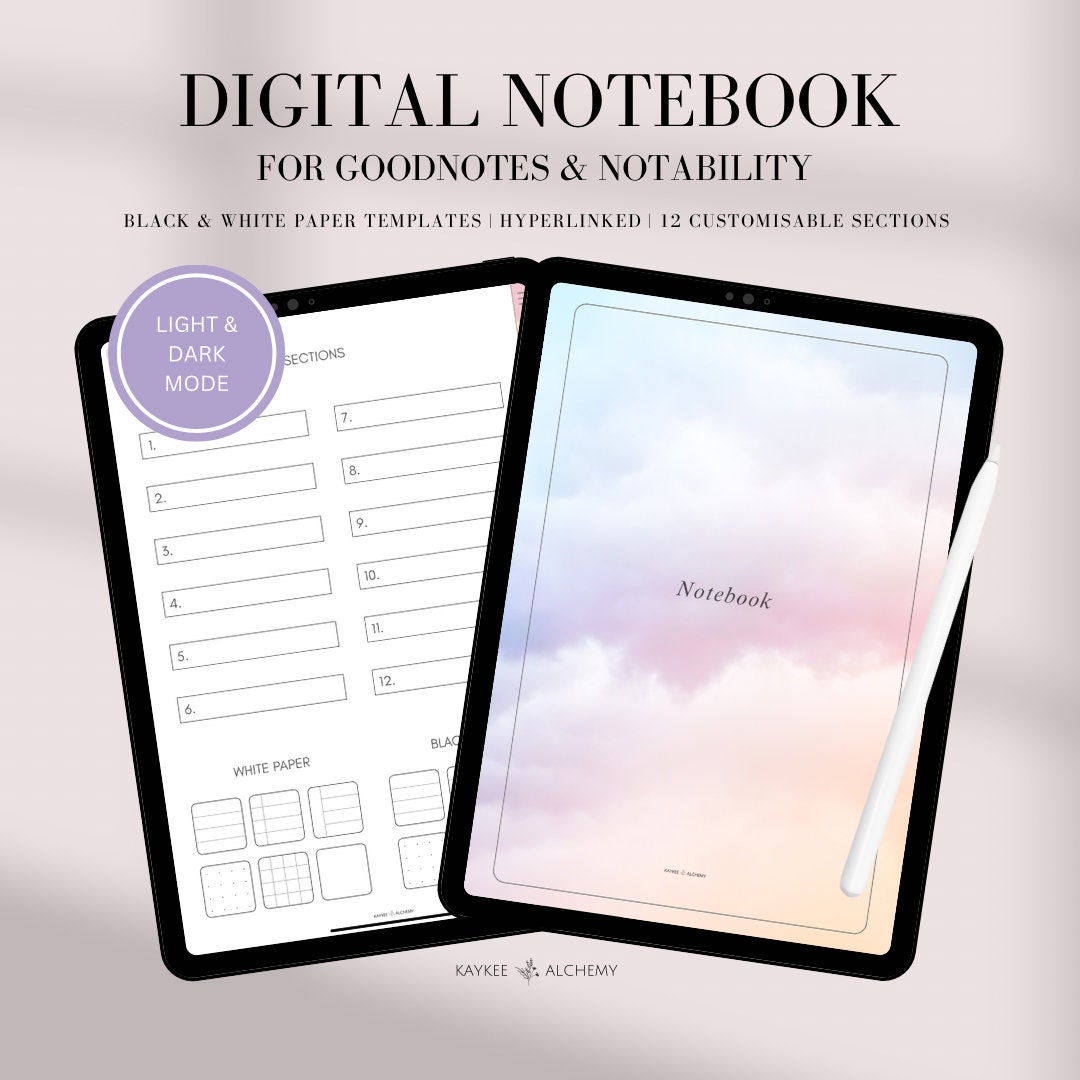Goodnotes Notebook, Digital Journal, iPad Notebook, Notability Planner ...