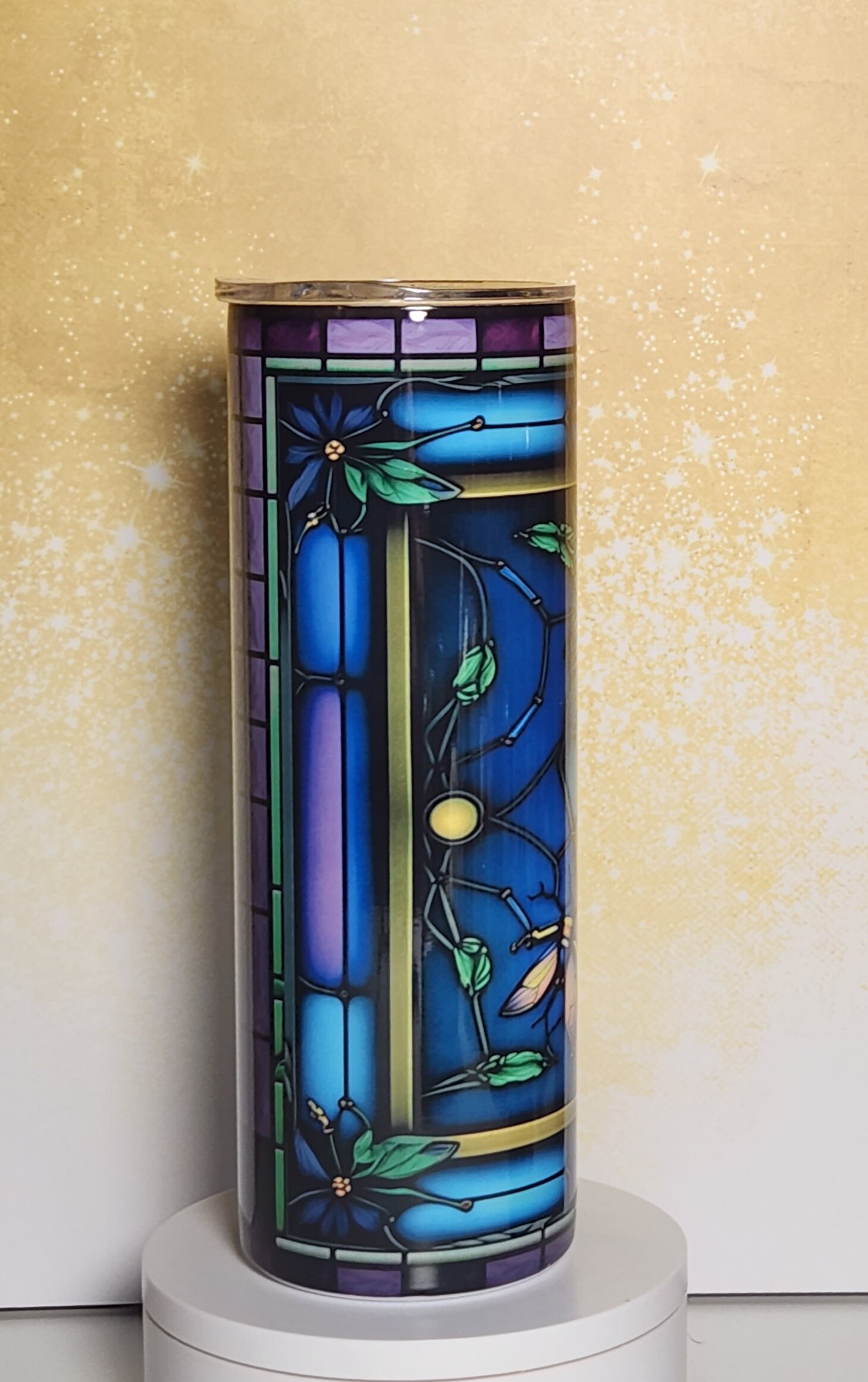 Firefly/lightning Bug Stained Glass Design Tumbler - Etsy