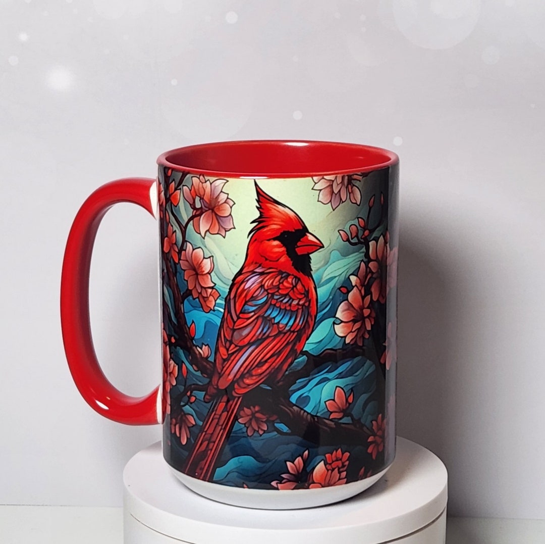 Cardinal - Stained Glass Design Mug - Etsy