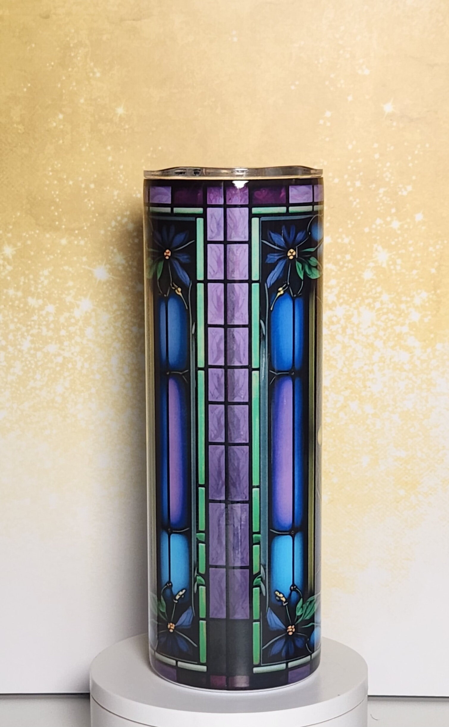 Firefly/lightning Bug Stained Glass Design Tumbler - Etsy