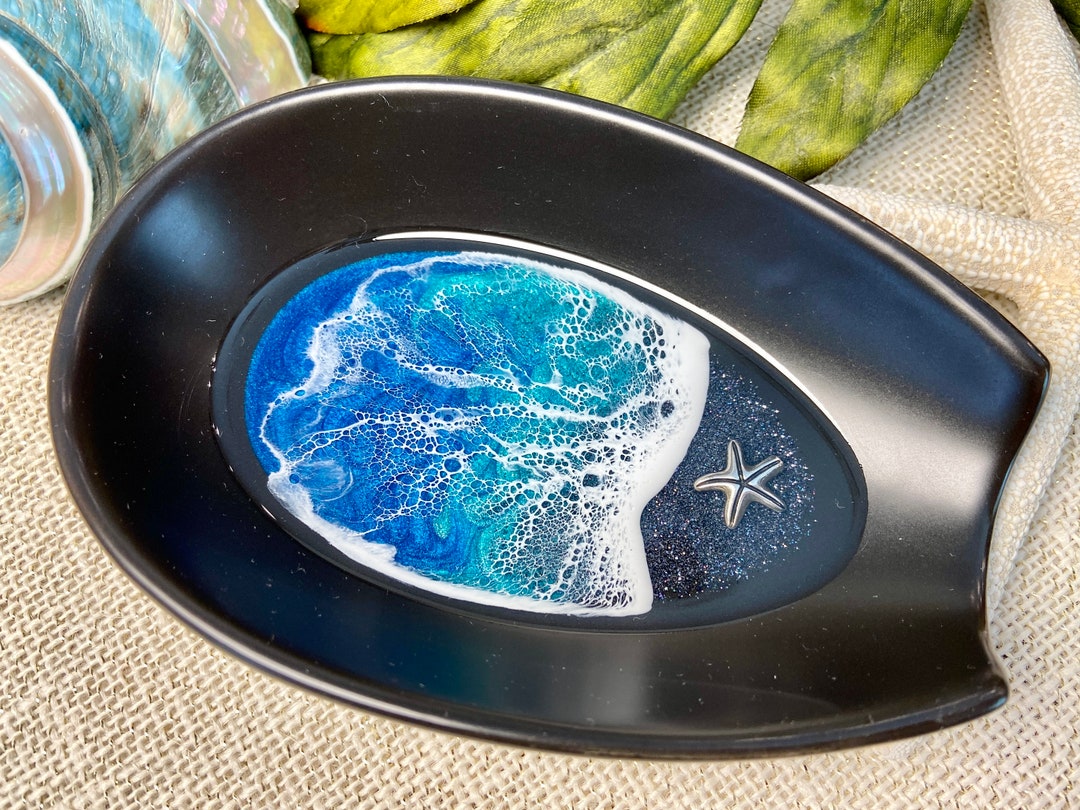 Ocean Wave Spoon Rest: Beach Kitchen Decor - Etsy