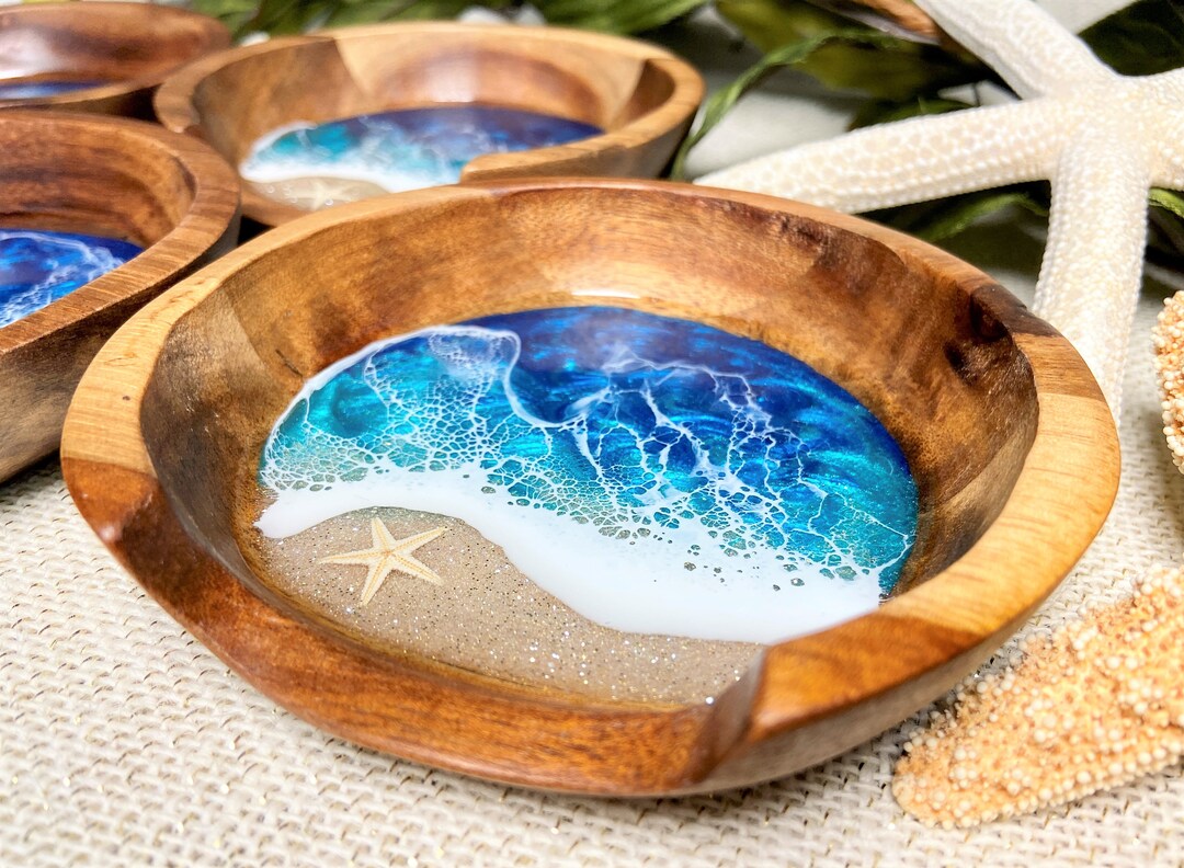 Wood Spoon Rest Resin Spoon Rest Ocean Spoon Reset - Etsy