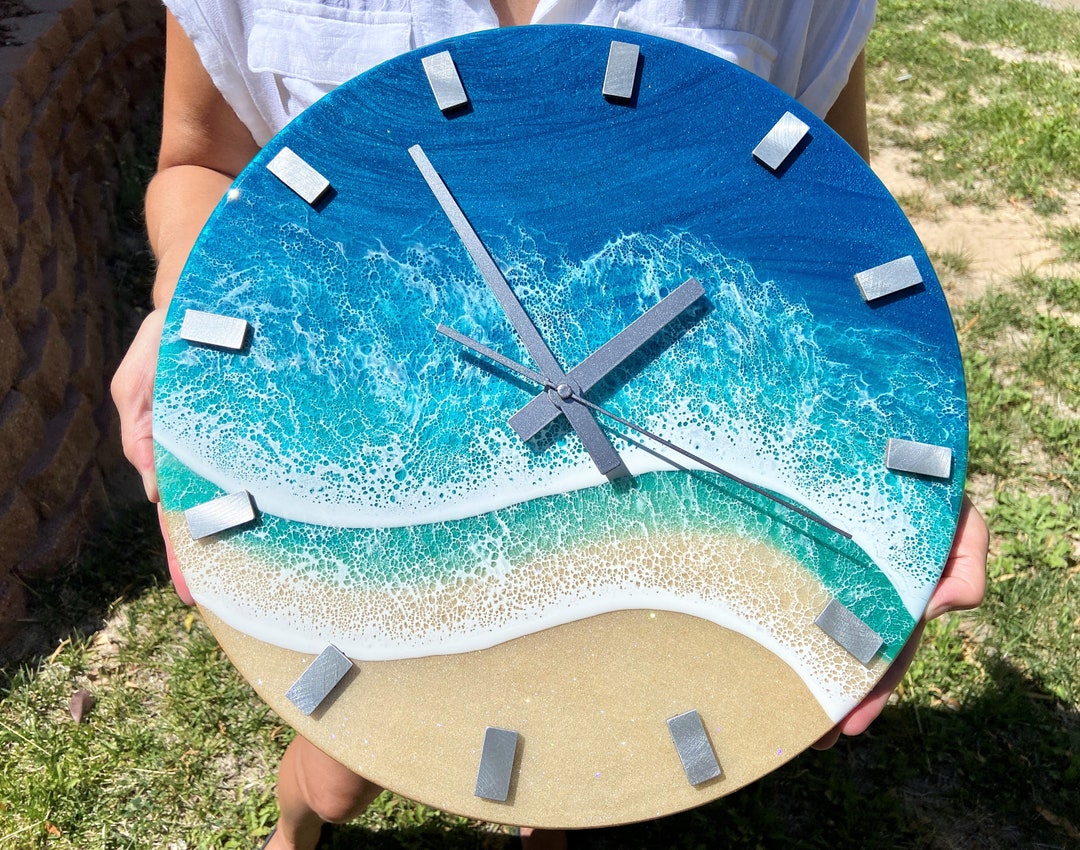Ocean Wall Clock Resin Wall Clock Beach Clock 16 Clock - Etsy