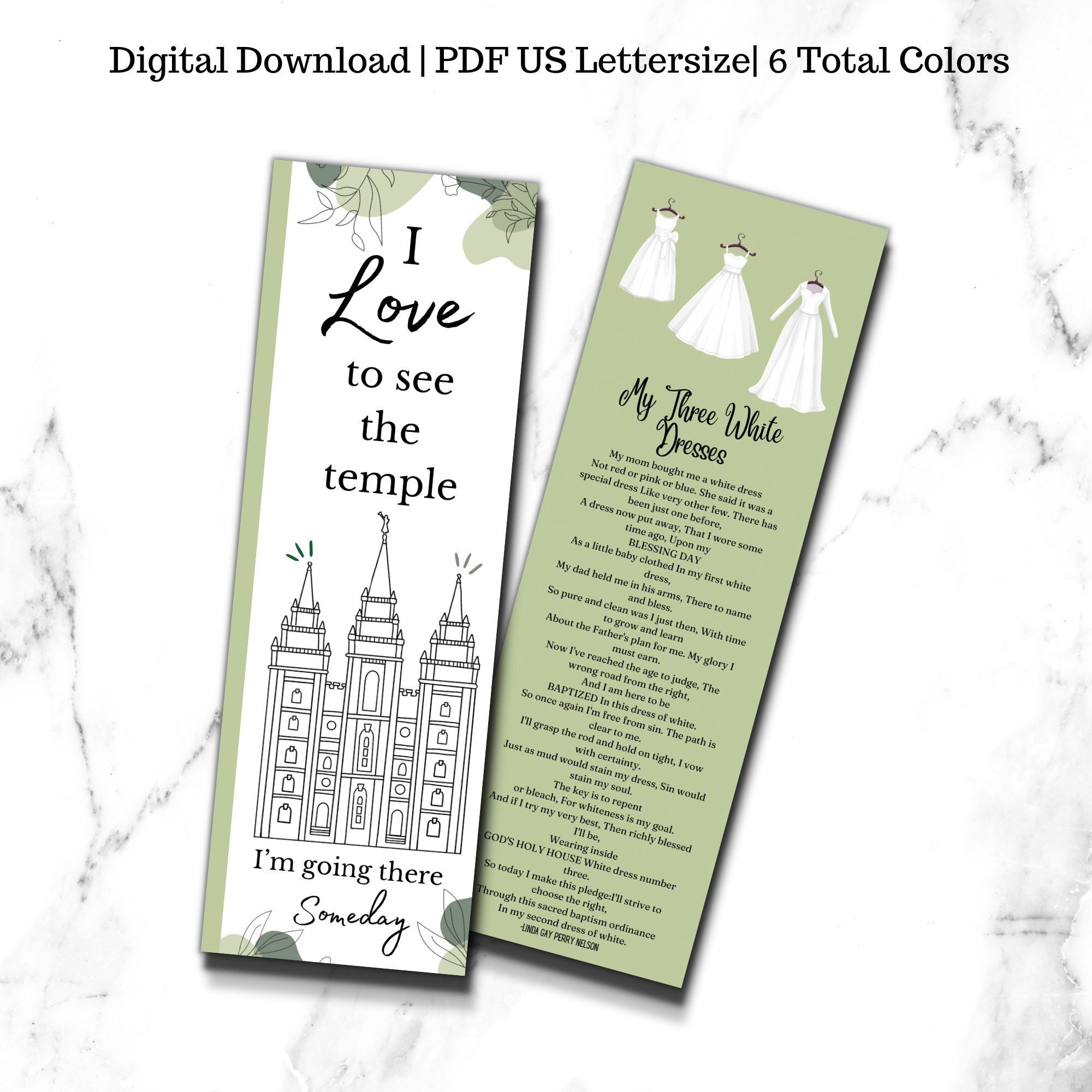 My Three White Dresses Bookmarks - Etsy