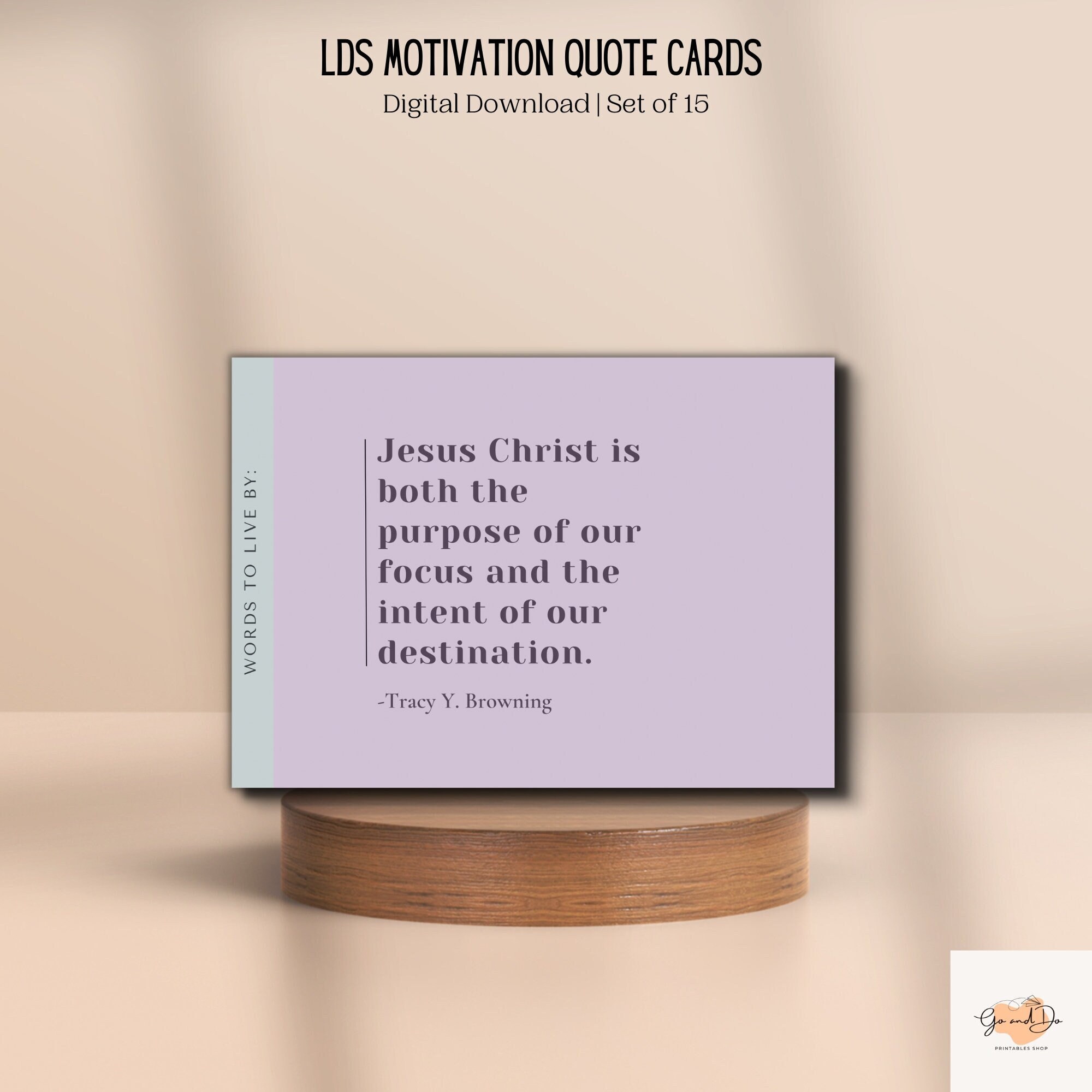 Motivation Cards LDS Words to Live by LDS Cards General Conference ...