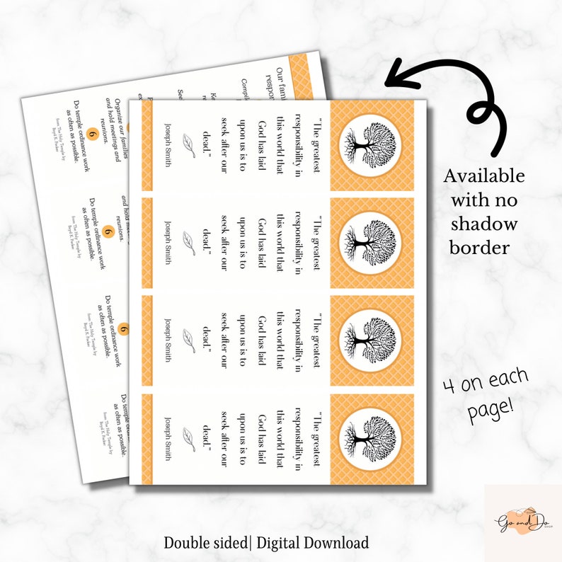 Family History Lds Bookmark | Lds Double Sided Bookmark | Joseph Smith ...