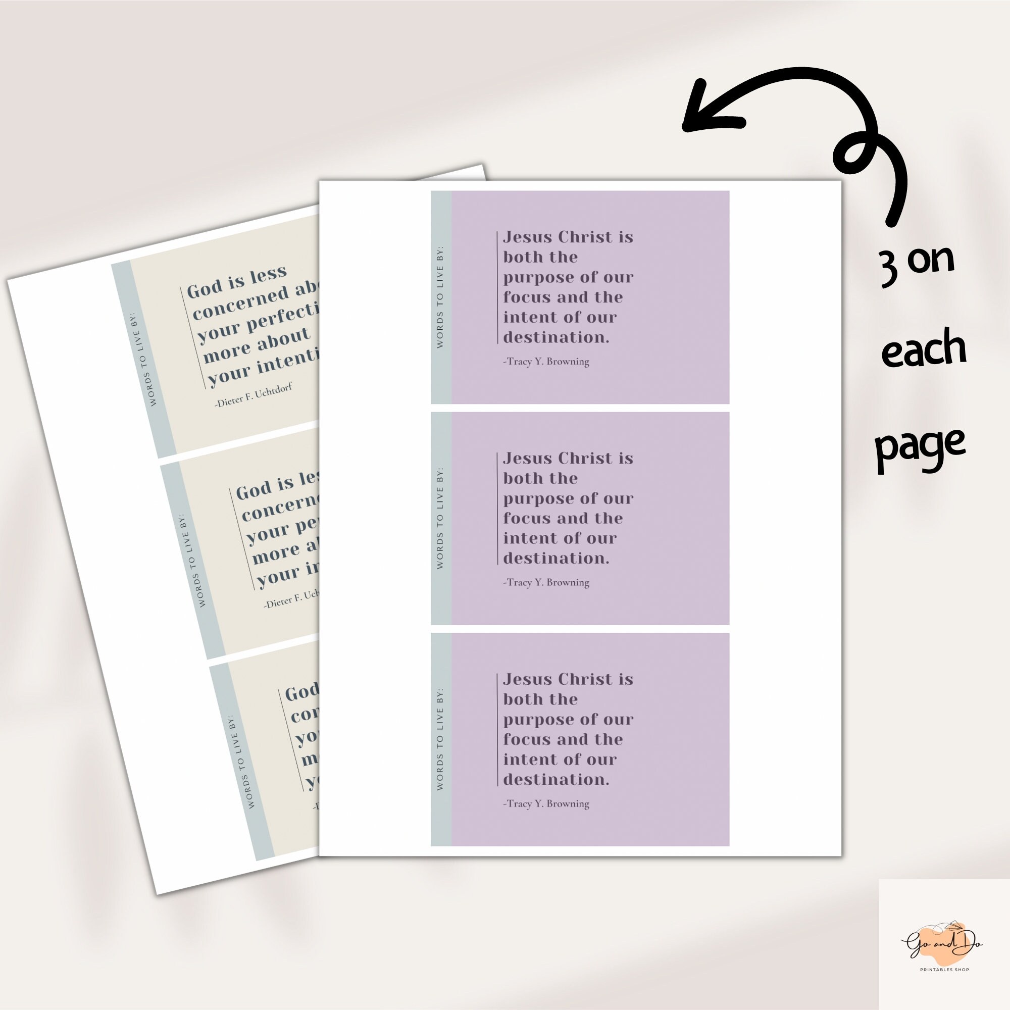 Motivation Cards LDS Words to Live by LDS Cards General Conference ...