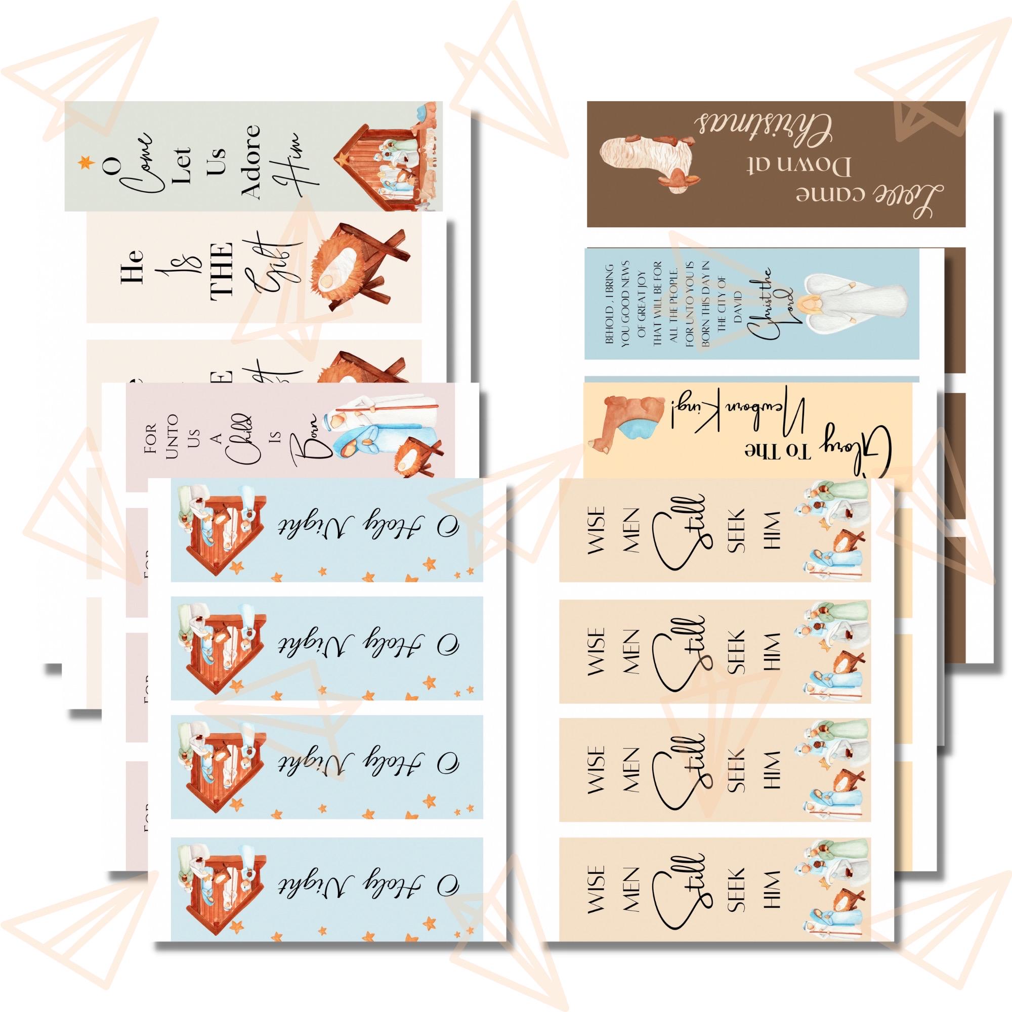 LDS Nativity Bookmarks: Christmas Scripture, Set of 8 (digital Download ...